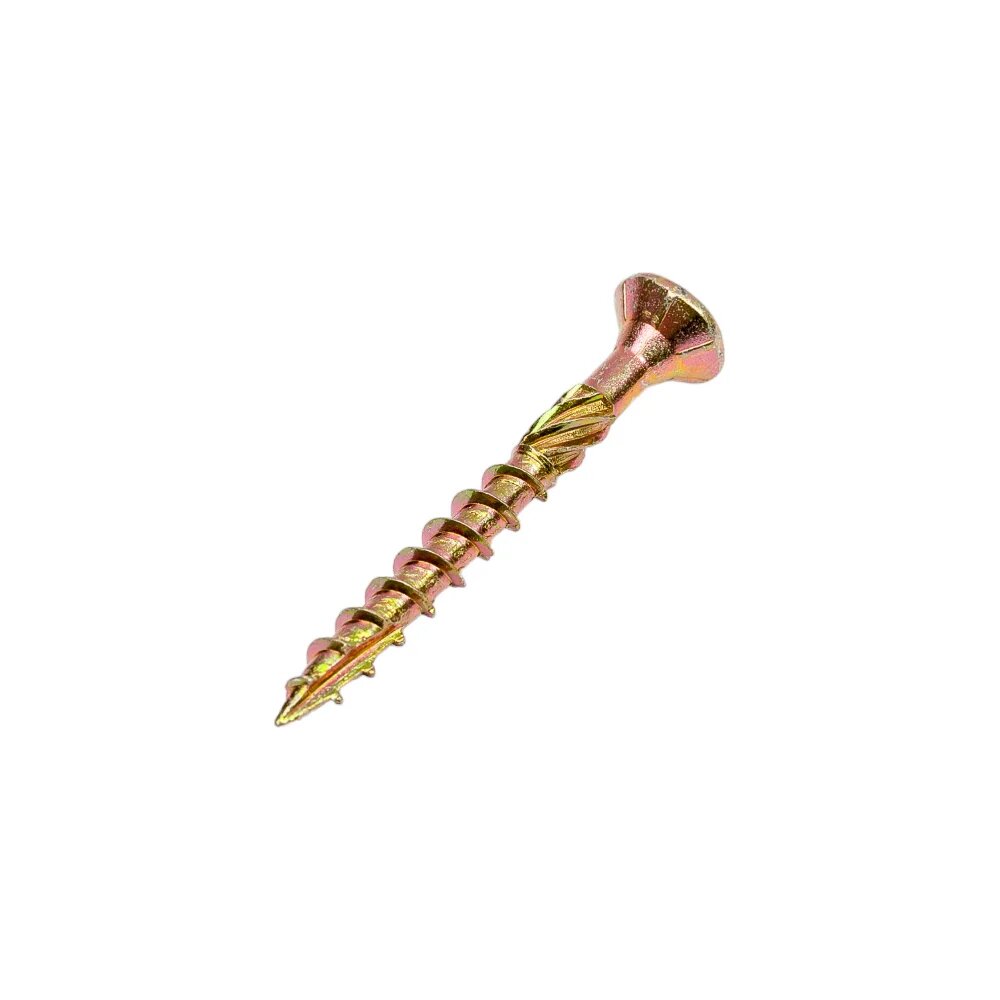 Конструкционные саморезы креп-комп потай, Torx, желтый цинк, 4.5x40 мм, 200 шт. скт4540, острый наконечник