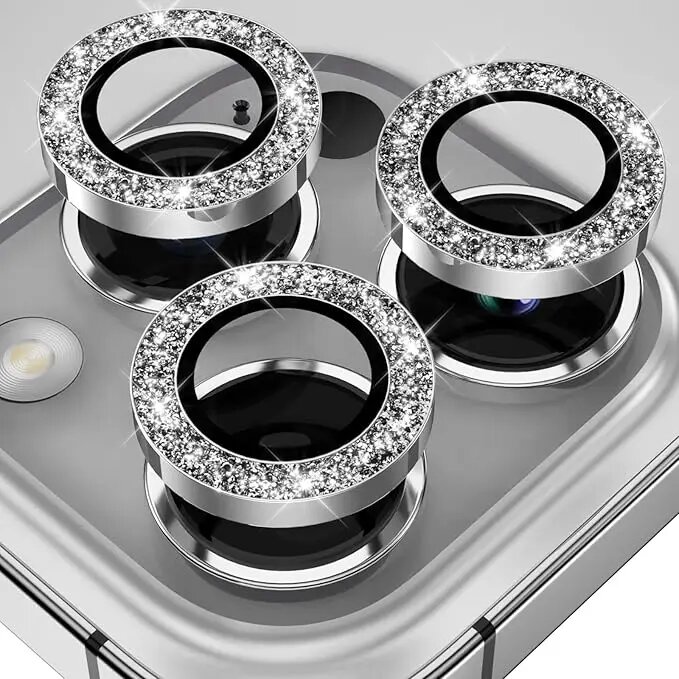 Простая установка защитного стекла для объектива для iPhone 16, 15, 14, 13, 12, 11 Pro Max Plus, самоблокирующаяся установка, металлическая защита для объектива камеры iPhone 12 12MINI 11, Diamond Silver