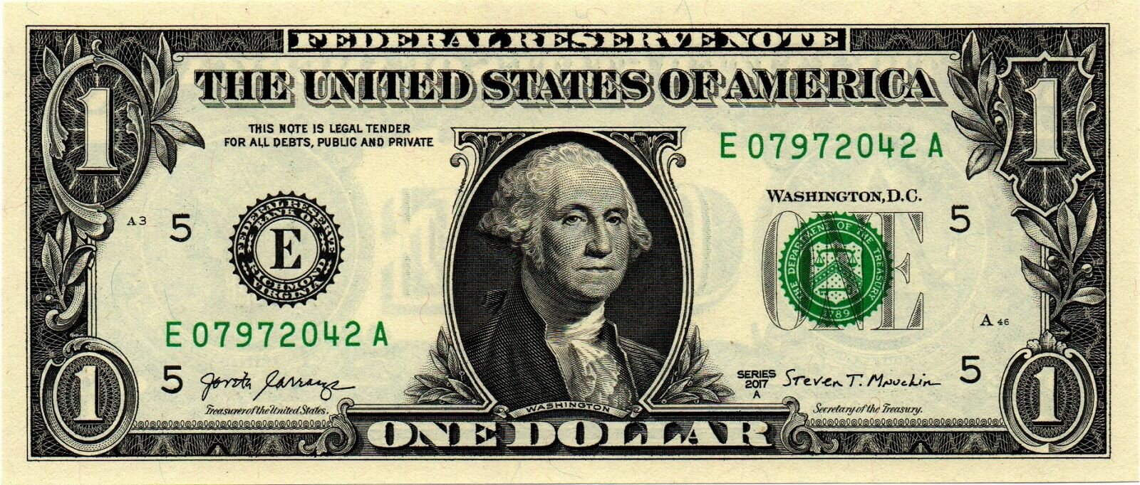 Доллар 2017 год США 07 97 2042