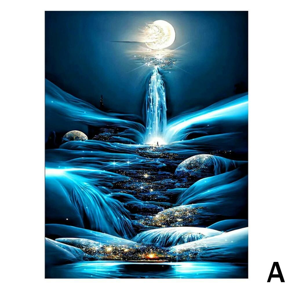 Алмазная мозаика для взрослых 5D наборы с видом моря и луной, 30*40 см