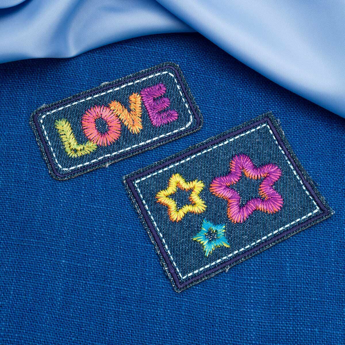 Заплатка на одежду, термоклеевая, аппликация, джинс, 2 штуки, Prym