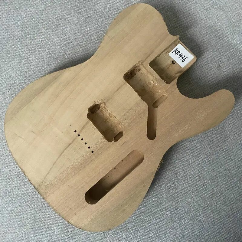 KB436 Корпус для электрогитары из массива дерева необработанный, сквозной монтаж струн, 2 хамбакера (HH), для правой руки, DIY набор для сборки/замены