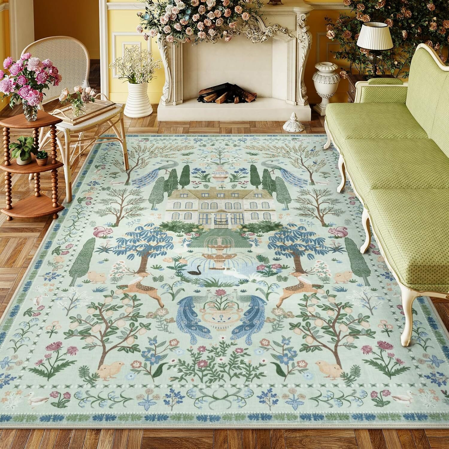 Главная гостиная, коридор, американский ретро ковер с растениями и цветами, 50*80cm