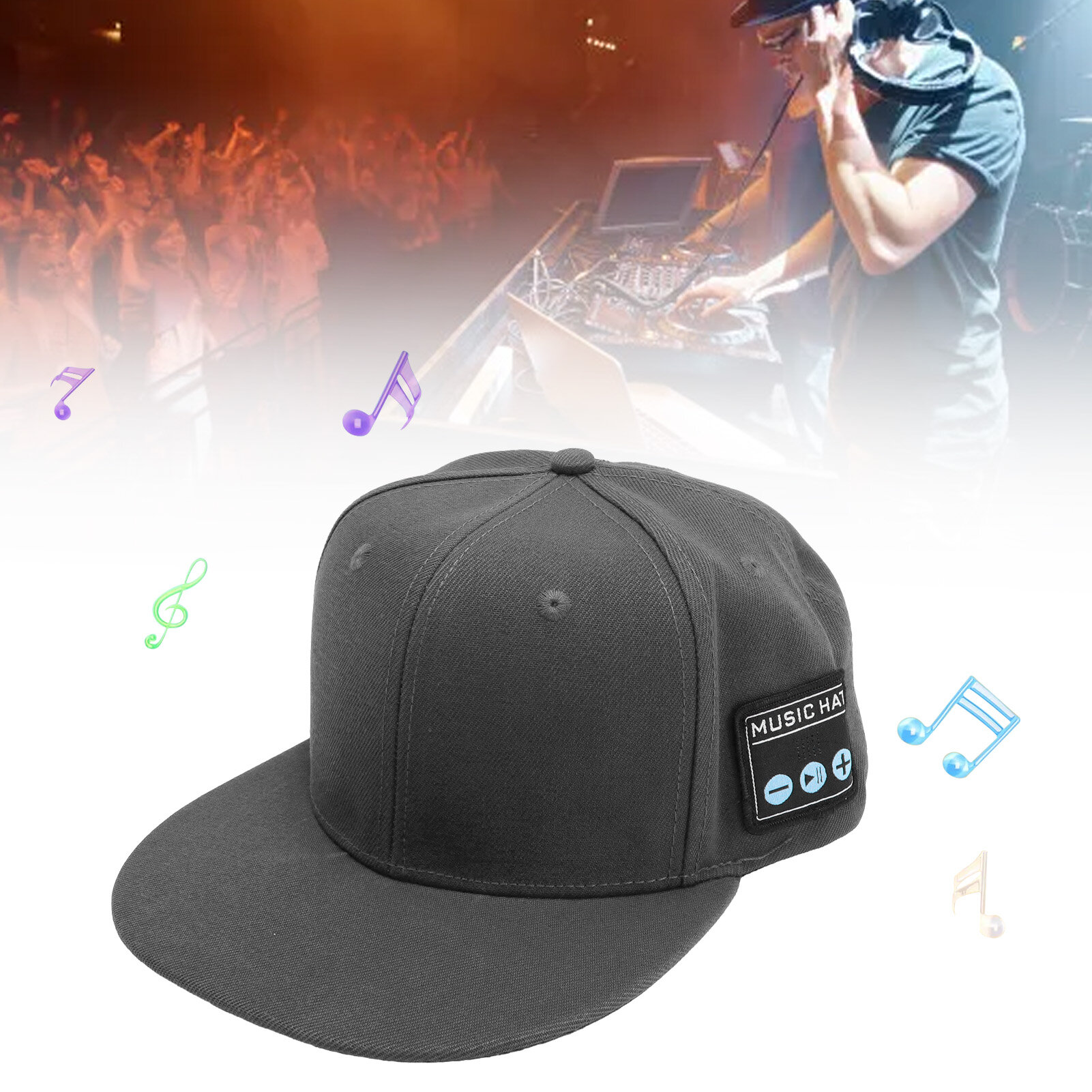 Music Speaker Hat, с Bluetooth, 6 часов разговора, с функцией зарядки, для бега и активного отдыха