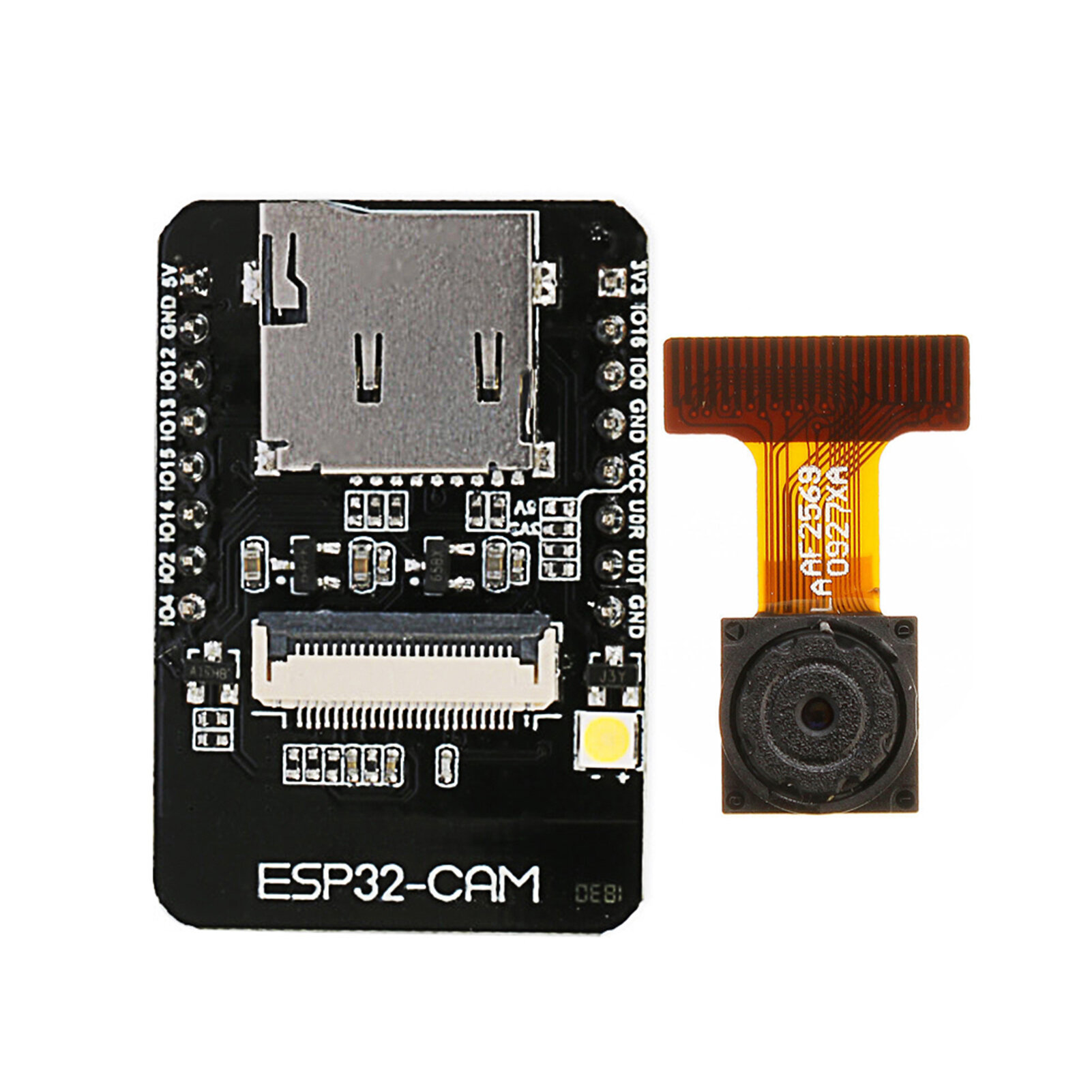 Модуль WiFi ESP32-CAM с модулем камеры OV2640, плата разработки ESP32 CAM, материал медь, модель модуля ESP32-CAM, упаковка DIP-16, размер 27*40.5*4.5(±0.2)мм, SPI Flash 32Mbit, RAM внутренний 520КБ + внешний 4М псрам, BT 4.2 BR/EDR и BLE, WiFi 802.11