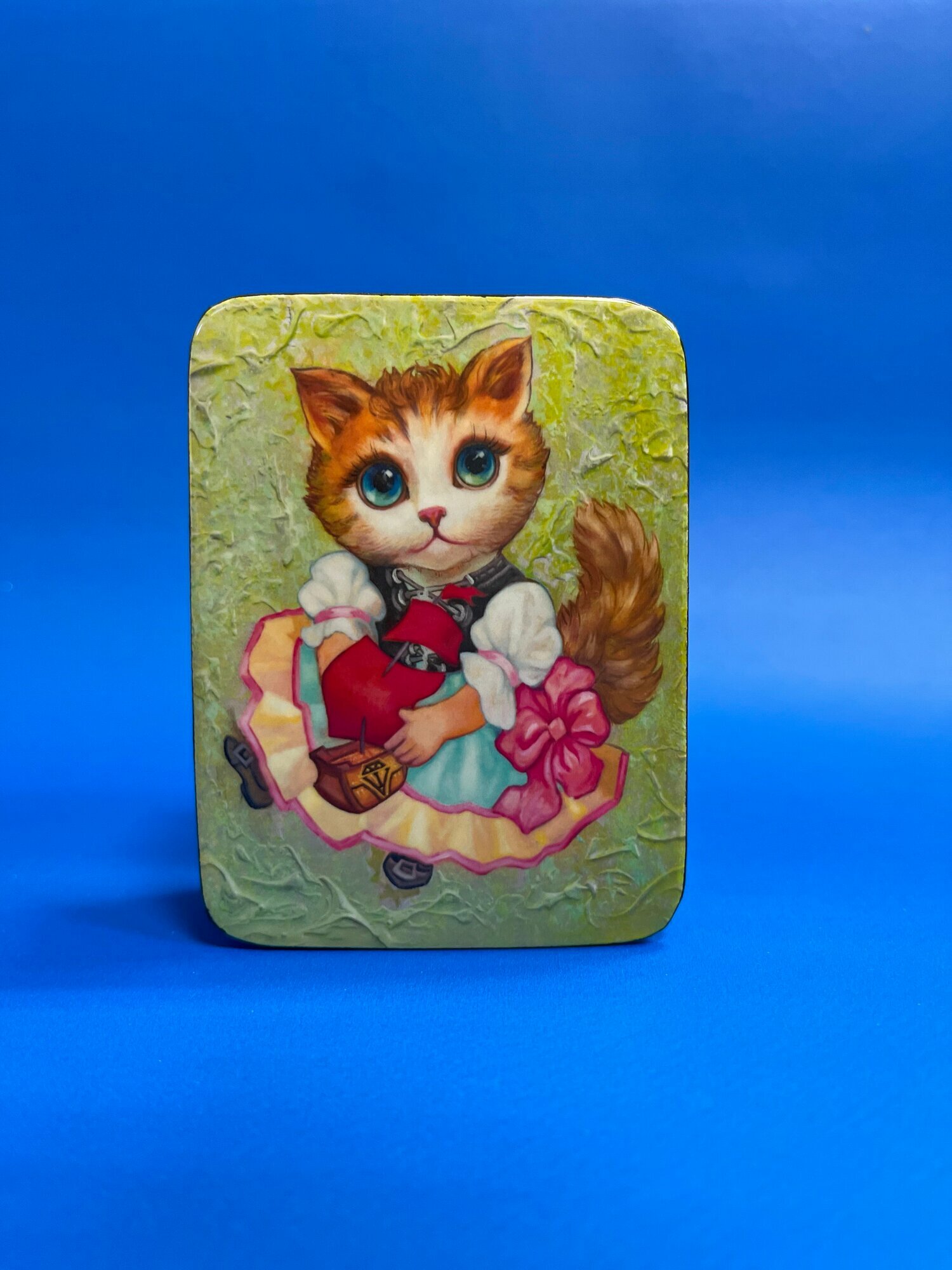 Авторская шкатулка "Кошечка Ассоль" декупаж, папье-маше