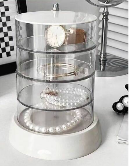 Шкатулка S629, для ювелирных украшений и косметики, пластик, белая