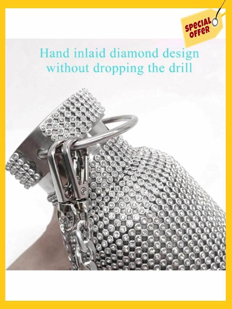 C5Блестящая Бутылка Для Воды Со Стразами, Термос Через Плечо, 600 Мл F