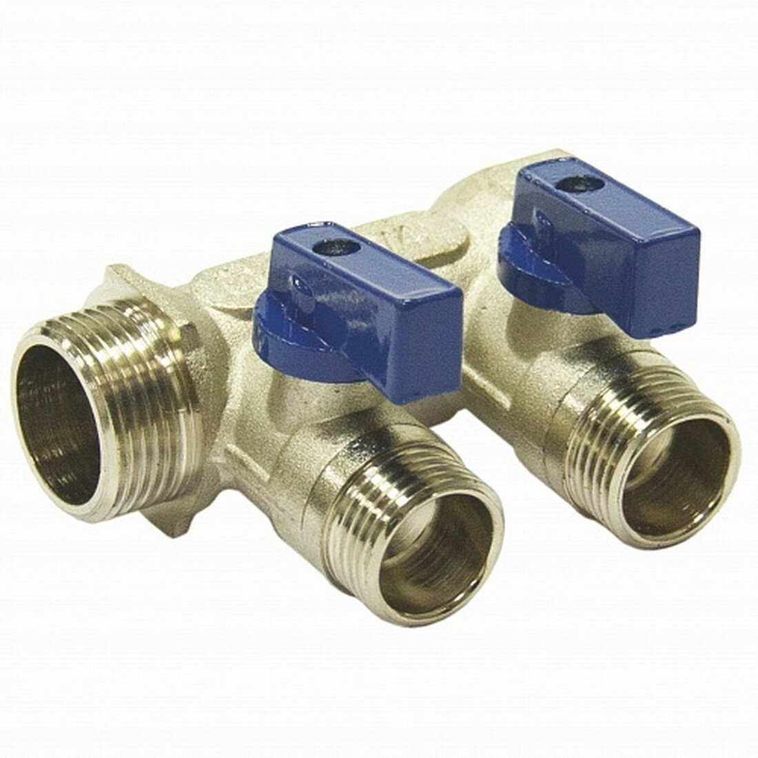Коллектор СТМ, 2 выхода, шаровый кран, наружная резьба 3/4"х1/2"