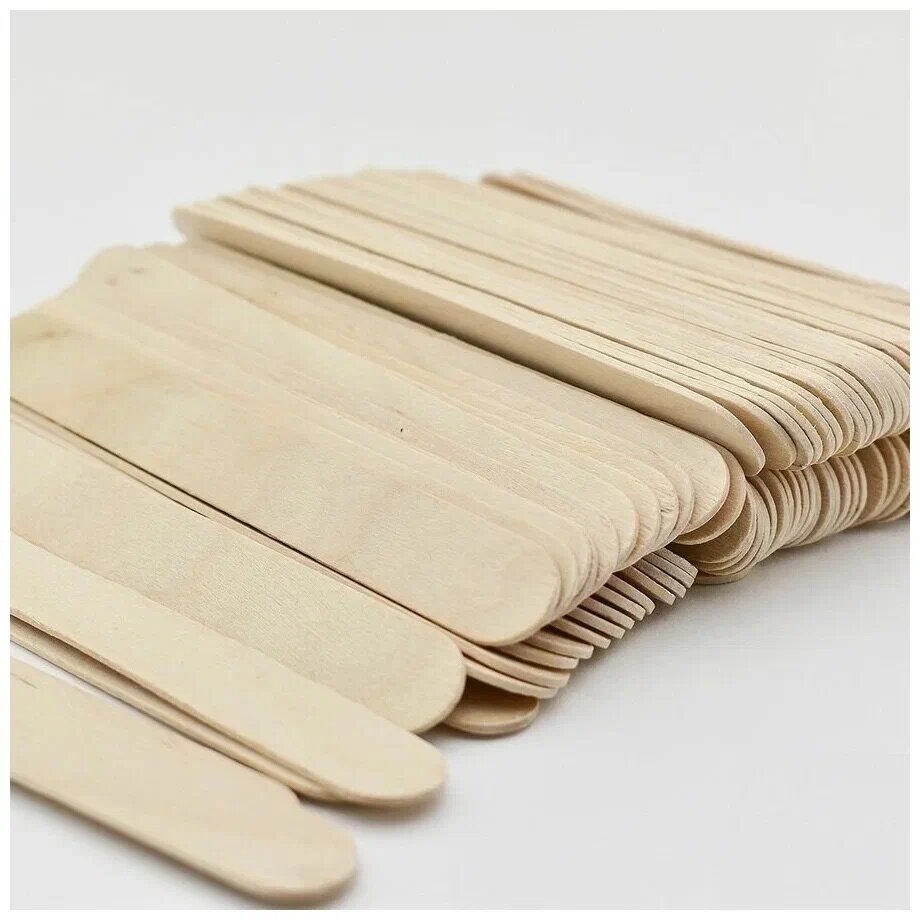 Шпатели деревянные широкие 140x16 мм, 100 штук