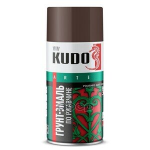 Грунт-эмаль гладкая матовая по ржавчине шоколадно-коричневая Kudo арт. ku-318017