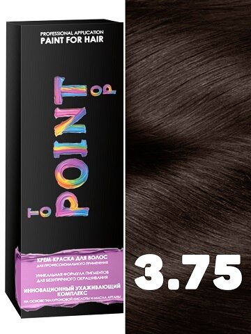 POINT. Краска для волос, тон №3.75, Тёмный шатен каштановый 100мл