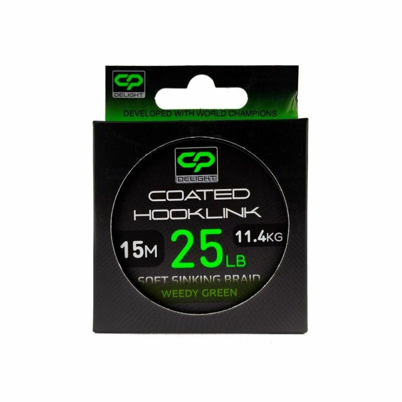 CARP PRO Поводковый материал в оболочке Delight Sinking Hooklink зеленый 25lb 15м