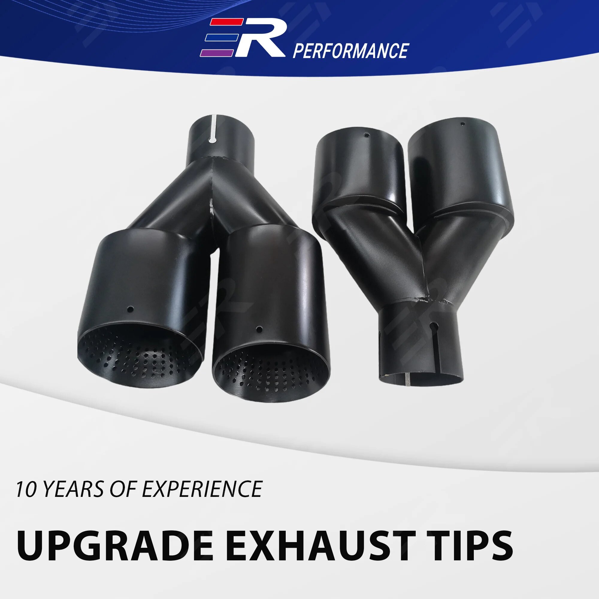 Выхлопные гоночные матовые насадки из нержавеющей стали, двойной выпуск для универсальных автомобильных выхлопных форсунок на входе глушителя 60, 63 мм, left in51-out101mm