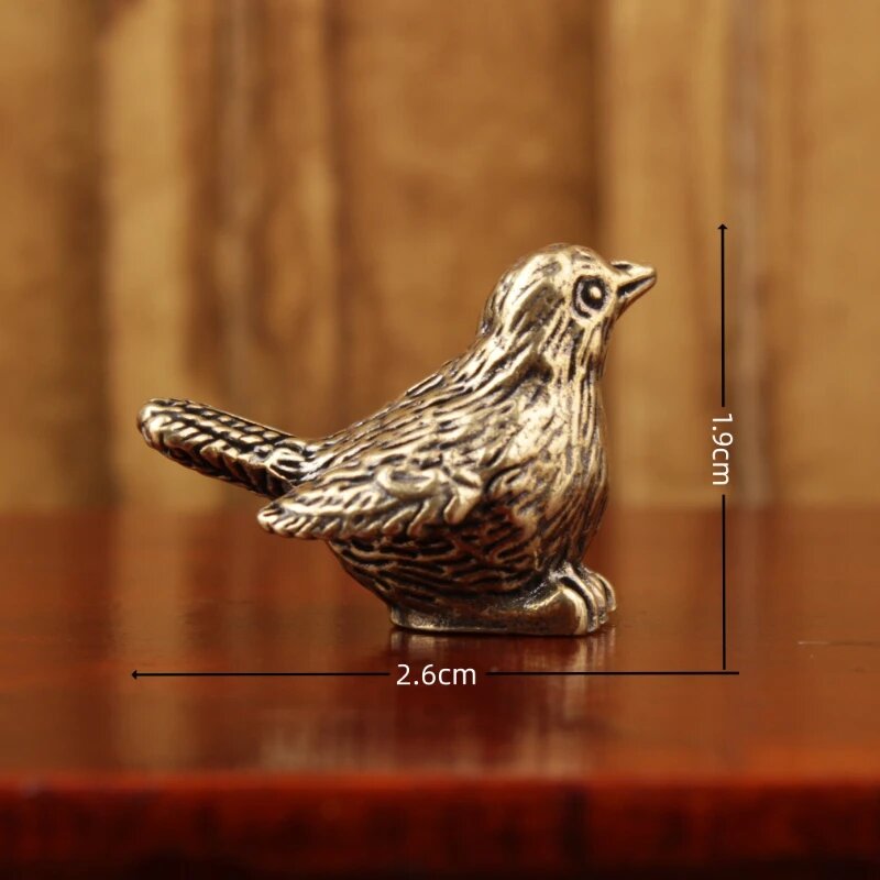 Латунная фигурка воробья, 2.6x1.9 см, цвет Sparrow