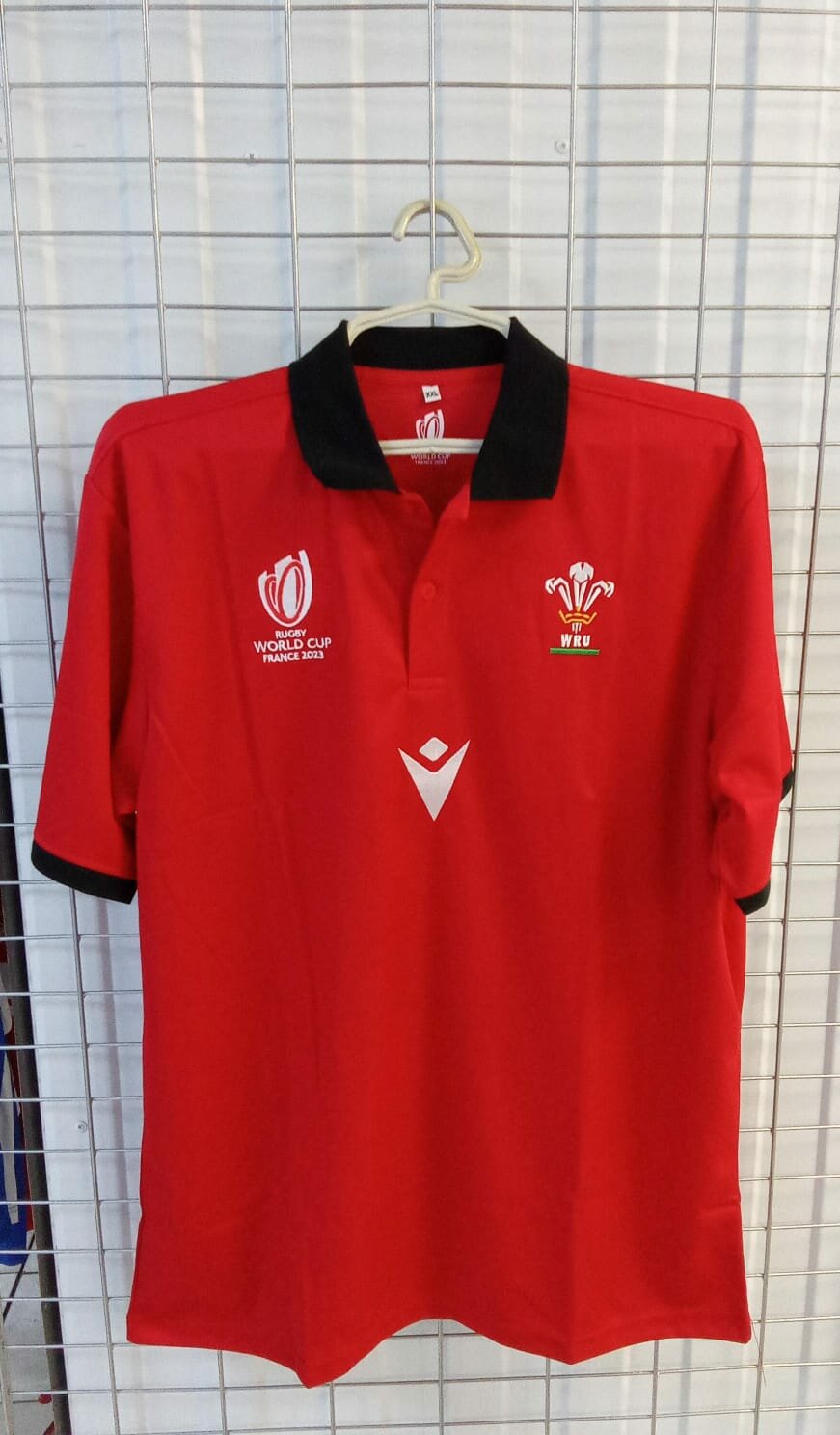 Регбийка размер 2XL ( русский 54 ) поло сборной УЭЛЬСА по регби с КУБКА МИРА 2023 во Франции красная