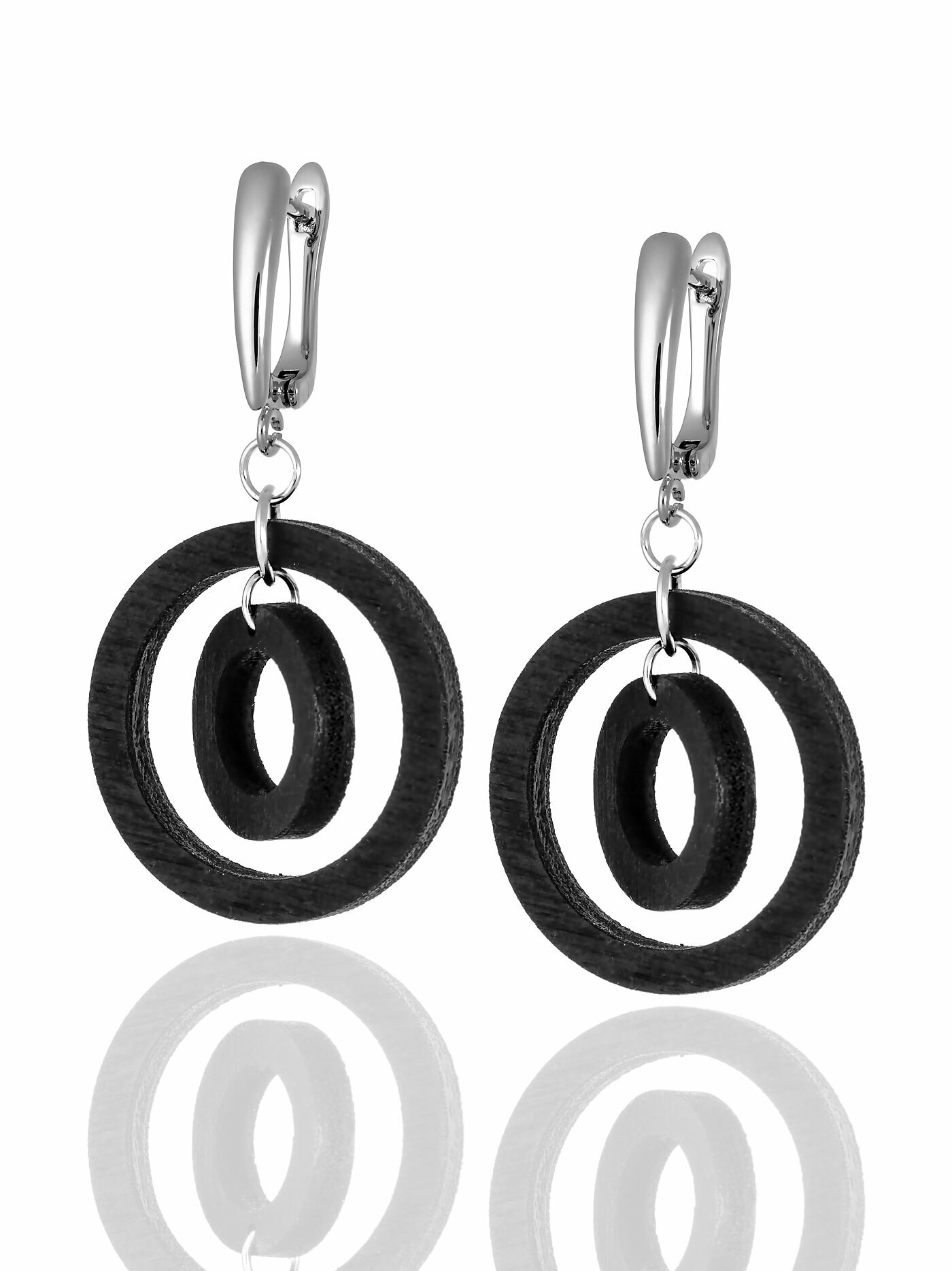 Серьги с подвесками, дерево