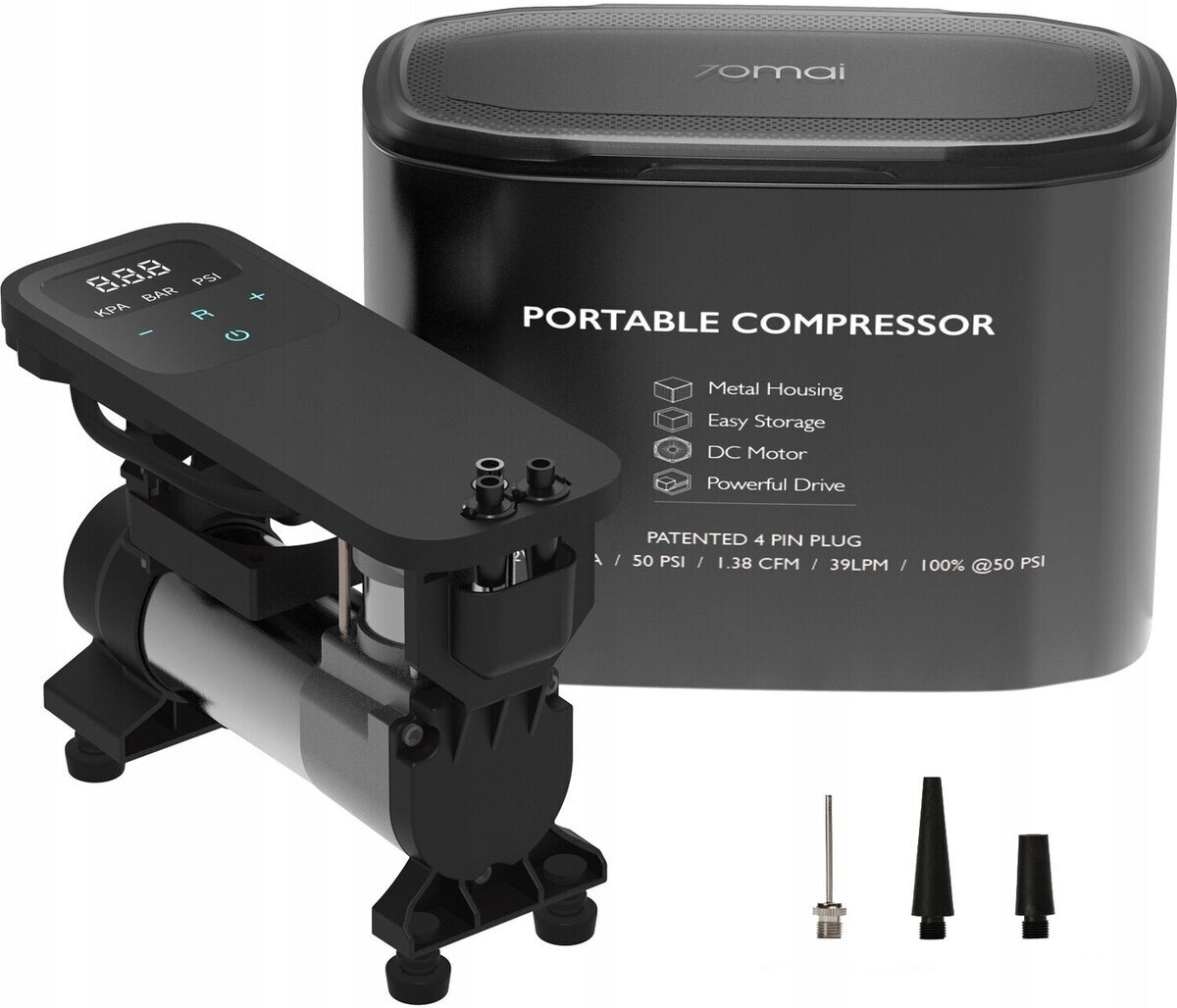 Автомобильный компрессор 70mai Midrive TP01, автоматический, с цифровым манометром