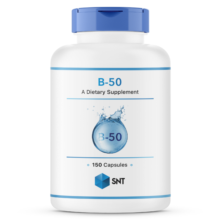 Витамины группы B SNT B-50, для кожи, волос, ногтей, нервной системы, капсулы, 150 шт. Срок 22.04.26