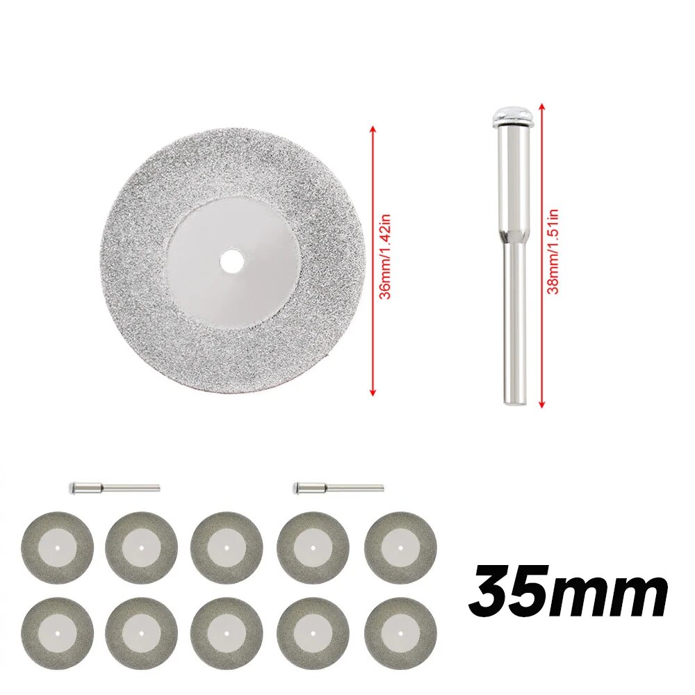 Алмазные режущие диски ChgImposs, набор из 10 шт, 20/22/25/30/35/50 мм