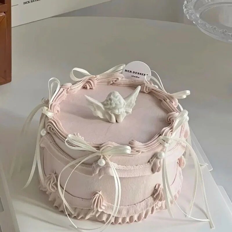 Искусственный свадебный торт Розовый, style6