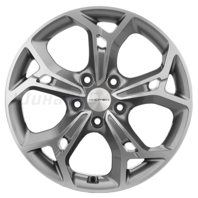 Литой колесный диск Khomen Wheels KHW1702 (Changan/Geely/Lexus/Toyota) 7x17/5x114,3 ET45 D60,1 Gray-FP