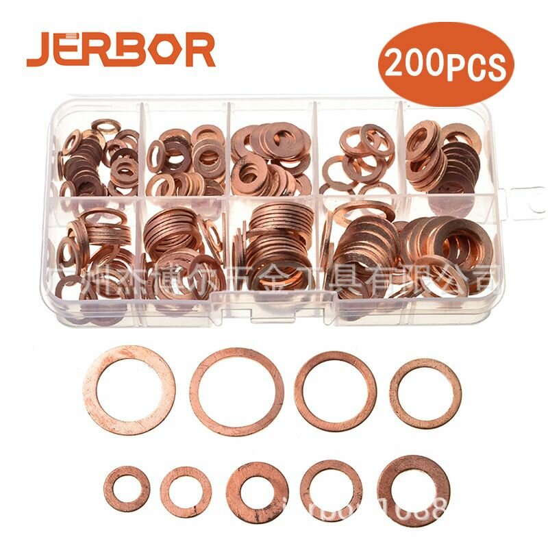 300 шт M5-M20 набор медных шайб, медные уплотнительные кольца набор