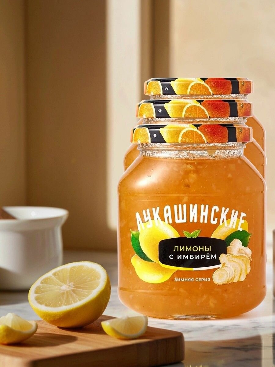 "Лукашинские" десерт Лимон с имбирем 450 г. (Набор из 3шт)