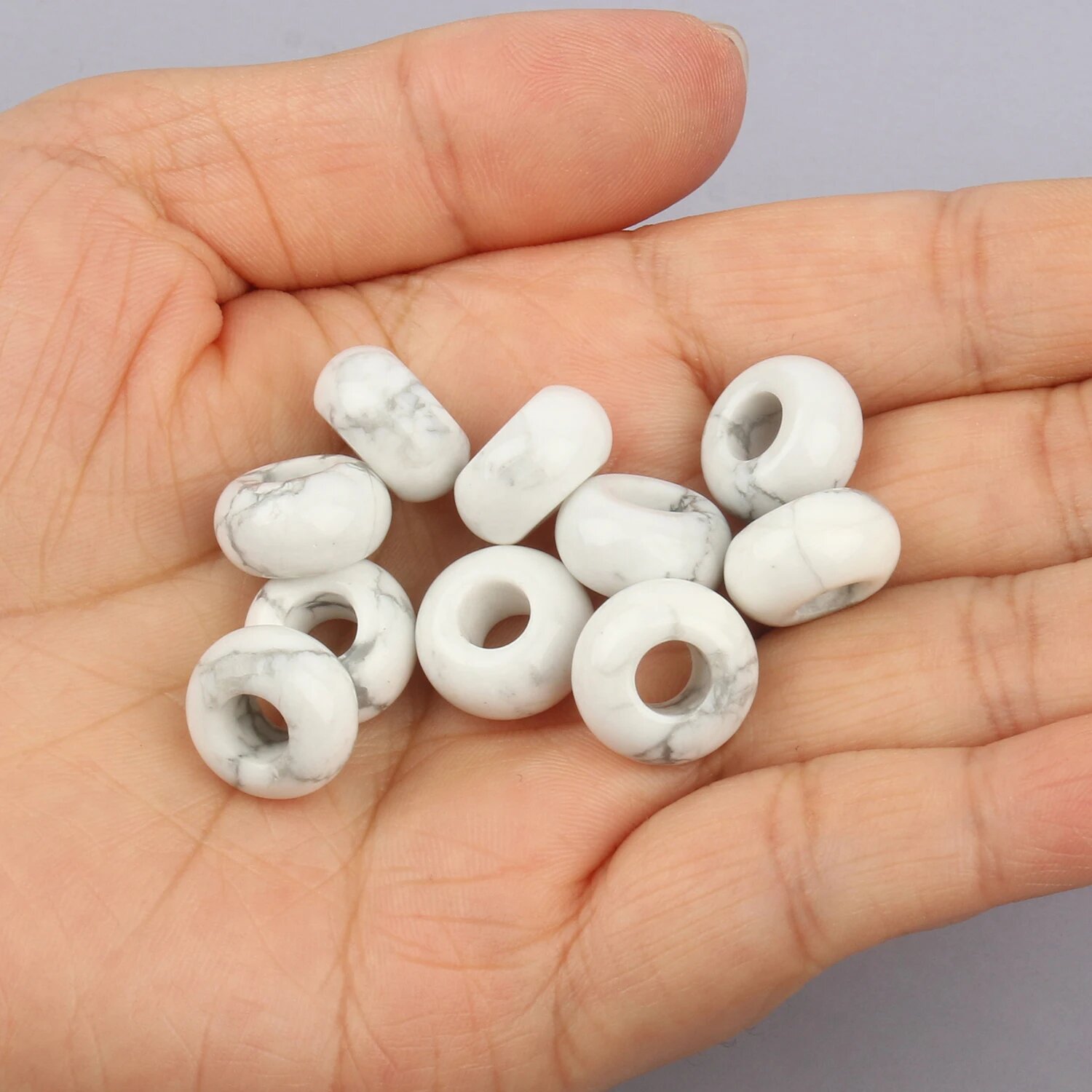 Бусины из агата Белый/Howlite 14x7 мм