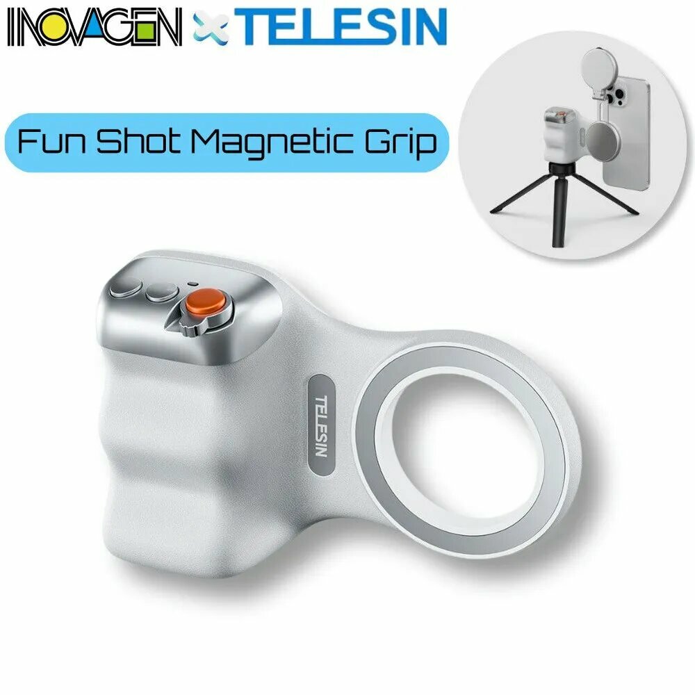 TELESIN Fun Shot, Магнитная рукоятка для телефона в стиле DSLR с беспроводной кнопкой спуска затвора