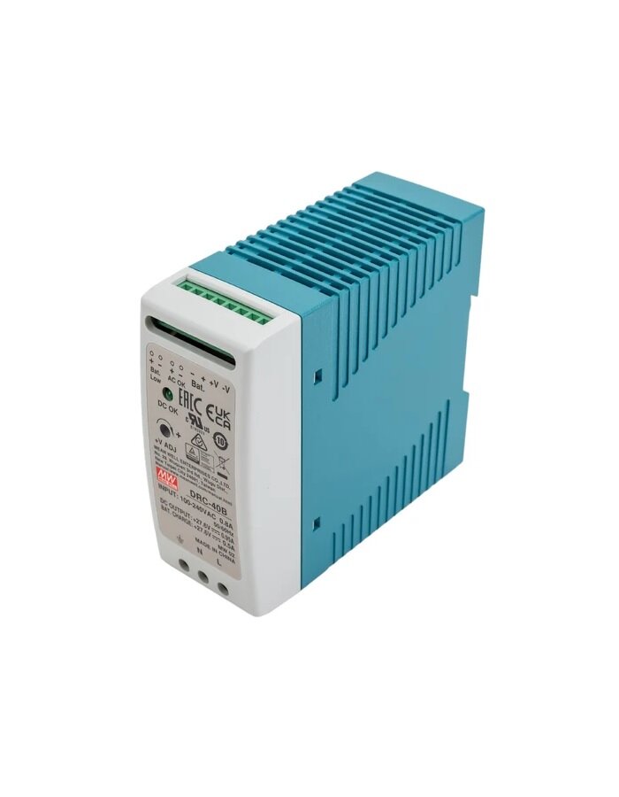 Преобразователь Mean Well DRC-40B, функция UPS, 40Вт, входное напряжение 24-30 В