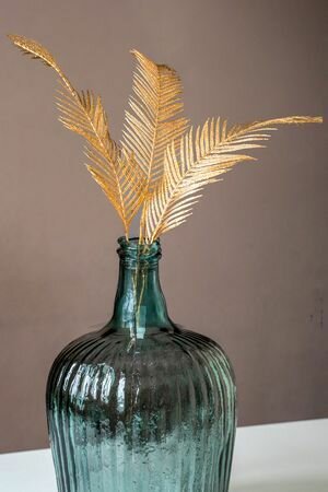 Декоративная ветка саговая пальма, текстиль, золотая, 65 см, EDG 233038-01