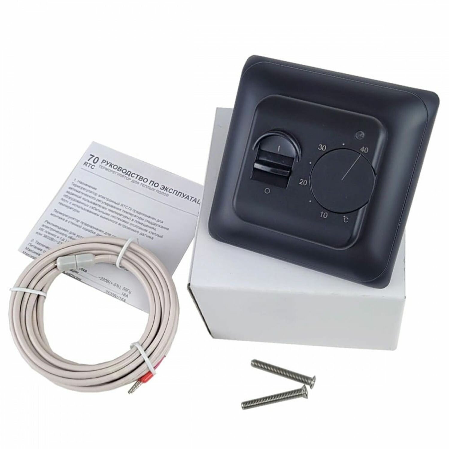 Терморегулятор для тёплого пола RTC 70.26 чёрный матовый