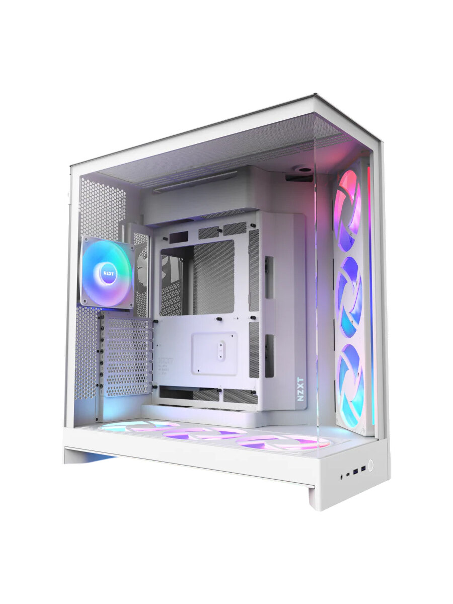 Корпус для ПК без БП NZXT H9 Flow RGB+ White (CM-H92FW-P1), официальная гарантия
