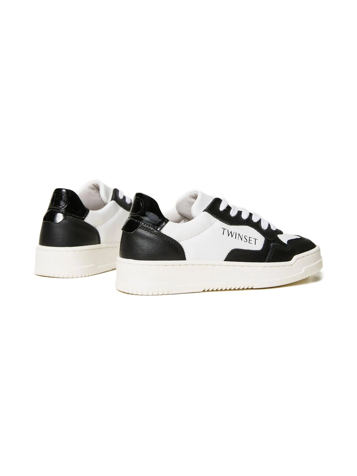 Кроссовки Twinset Milano Colourblock leather sneakers, размер 34, бежевый/белый — фото 1