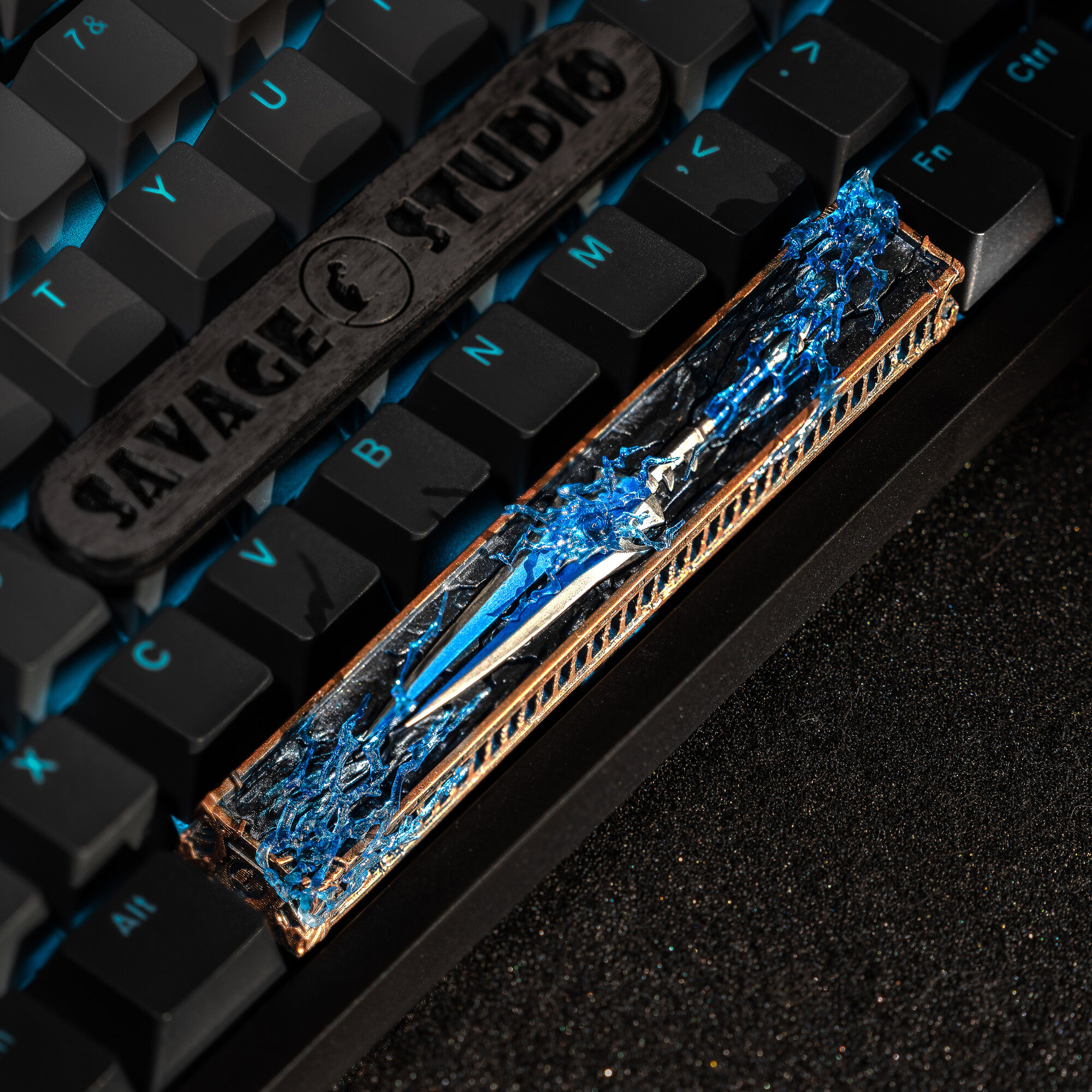 Кейкапы для механической клавиатуры - Пробел 6.25u, Ручная Работа, Металлический Меч, Ветренный Меч - Гнев Молнии World of Warcraft Artisan WOW Keycap Esc смола, клей
