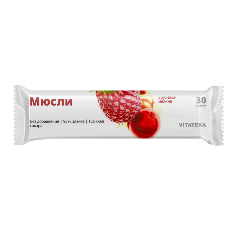 Витатека Мюсли Батончик 30Г Брусника-Малина