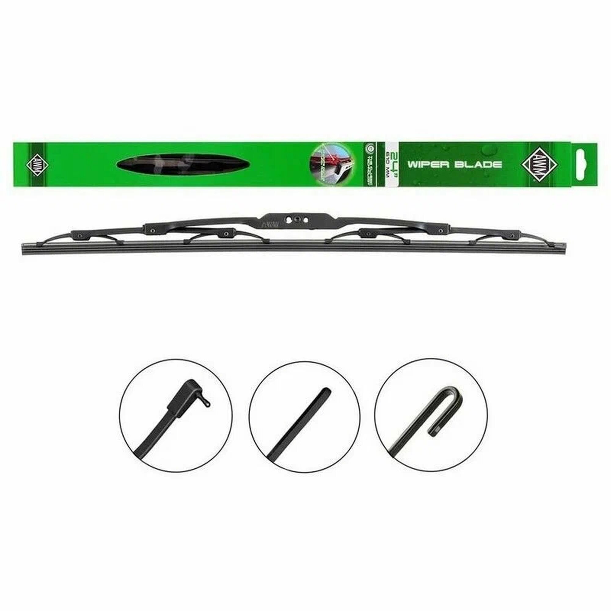 Щетка стеклоочистителя AWM 410000018, каркасная, графитное покрытие, 60 см