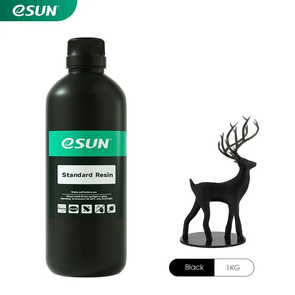 Фотополимерная смола ESUN Standard Resin for LCD, 1 kg/bottle, черная STANDARDRESIN-B