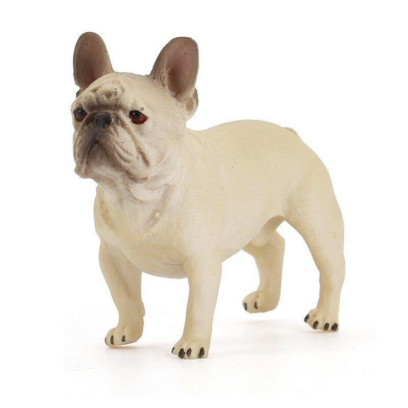 Small bulldog landscape decoration pvc static model for collectors and gift, white