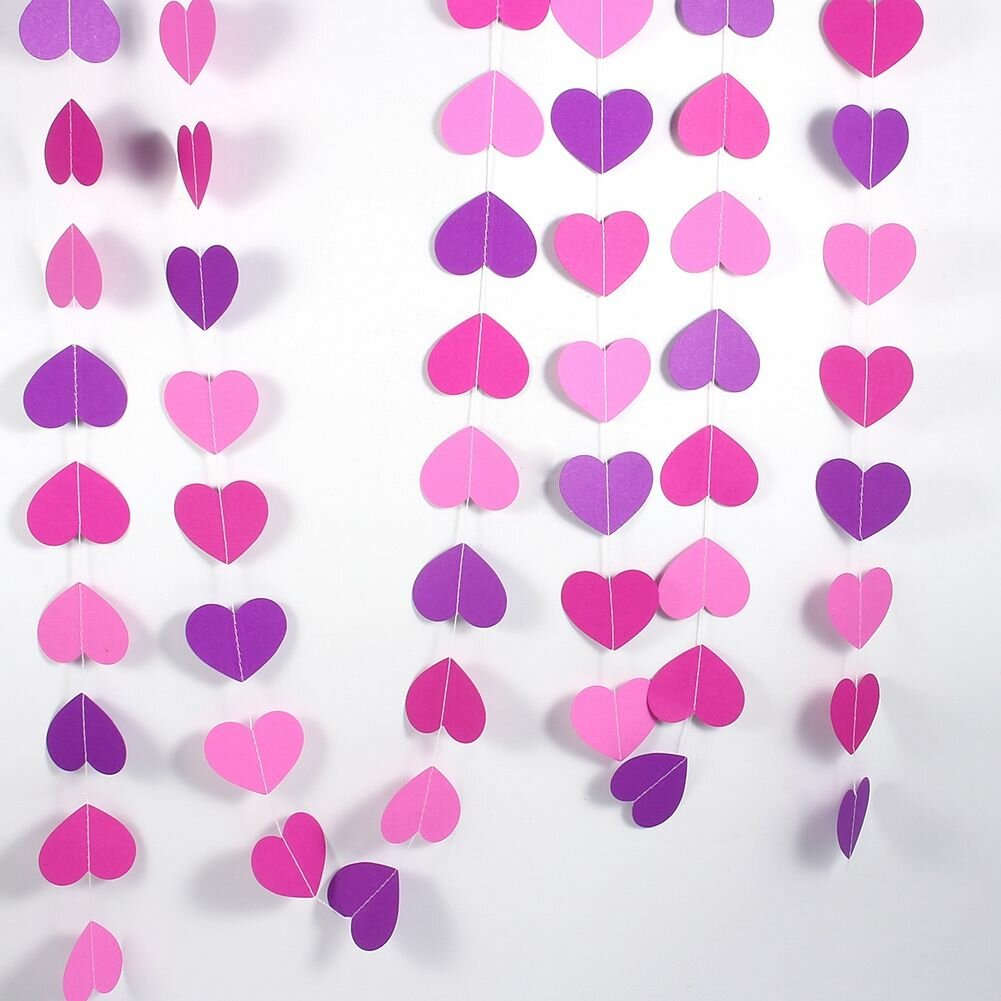 4-метровая подвесная бумажная гирлянда-цепочка для украшения свадьбы, дня рождения, вечеринки, розового, красного, розового, фиолетового цветов, товаров для рукоделия