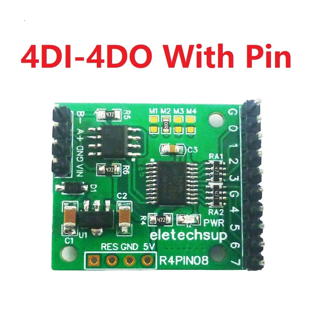 Модуль RS485 eletechsup 8 каналов 5-24В 4DI-4DO With Pin