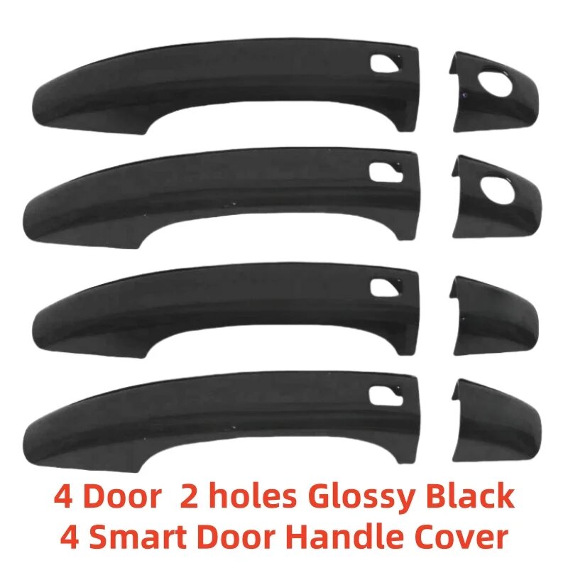 Карбоновый аксессуар для обновления автомобиля, дверная ручка, крышка чаши, Glossy Black 2holes
