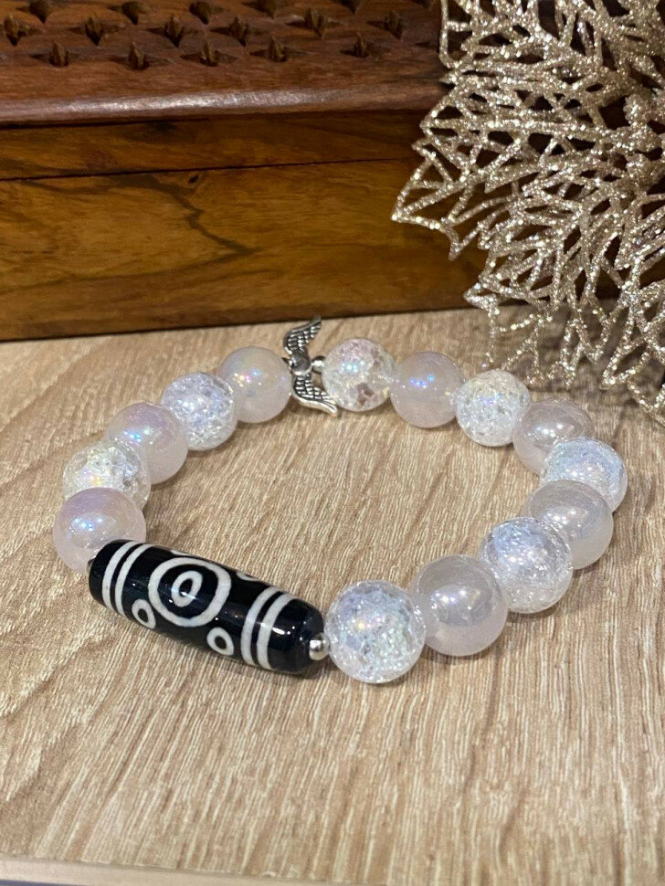 Браслет, агат синтетический