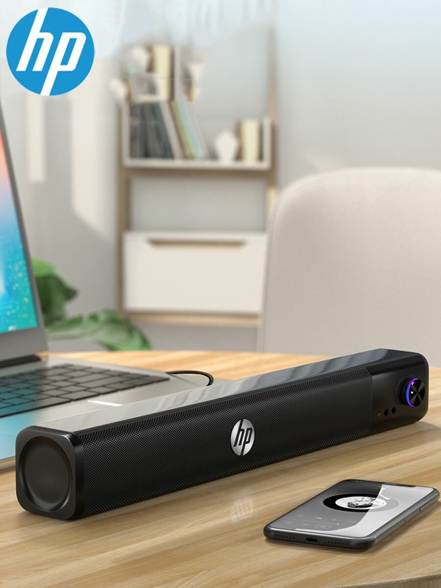 Колонка блютуз беспроводная портативная / Саундбар HP WS10PRO / для телевизора, компьютера, телефона. Черная