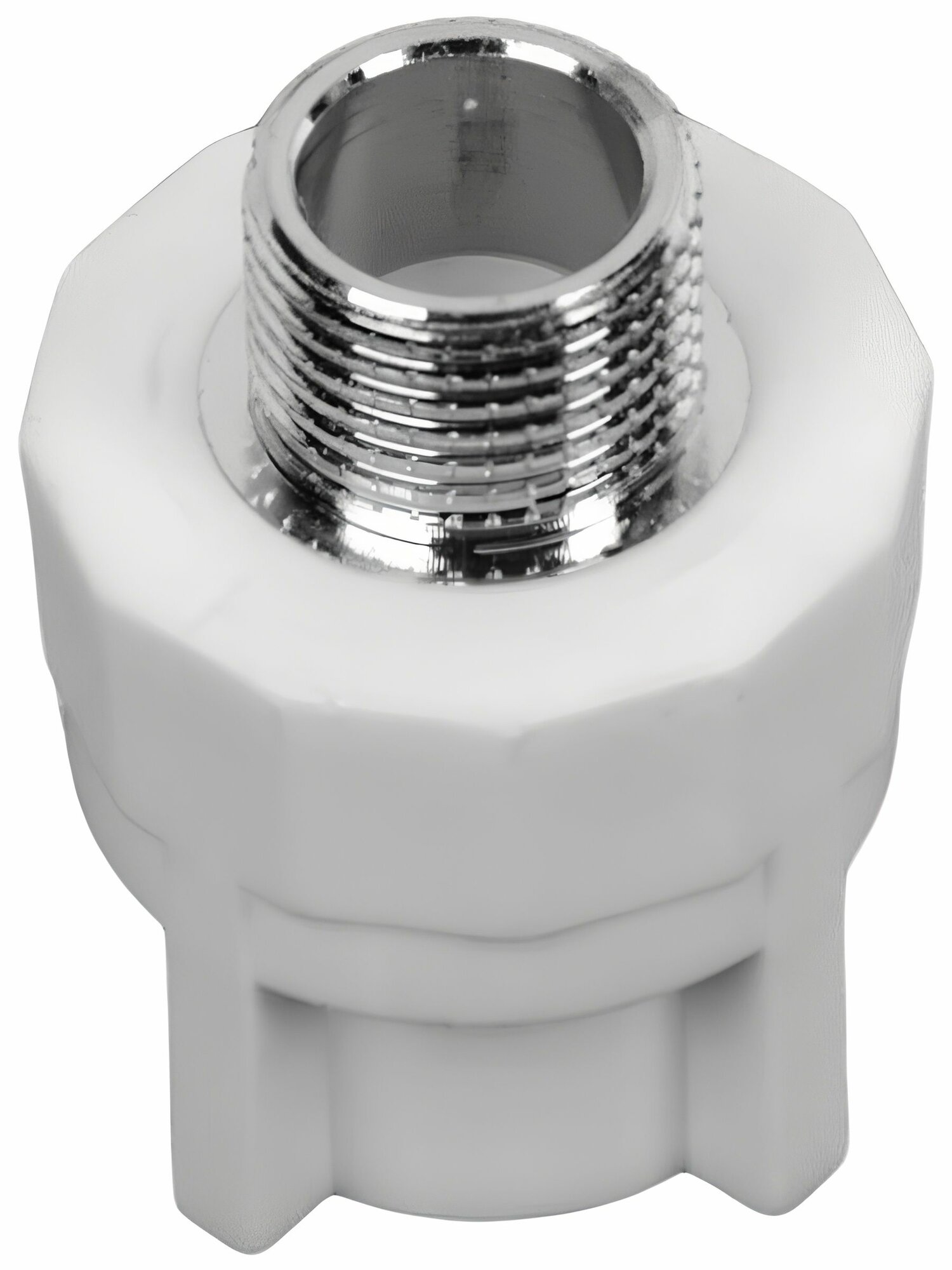 Муфта полипропиленовая 20*3/4" с наружной резьбой, белая, 1 шт=v=