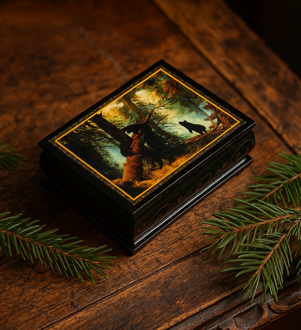 Шкатулка Сима-ленд «Мишки», лаковая миниатюра, ручная работа, 7,5×10 см