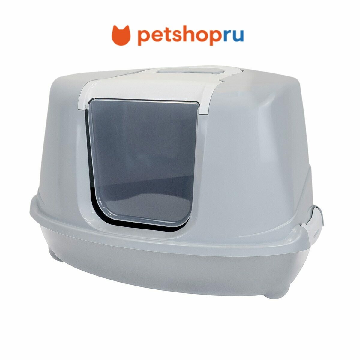 Yami Yami гигиена Туалет закрытый угловой с дверцей, для кошек, светло-серый, 57х46х37 см