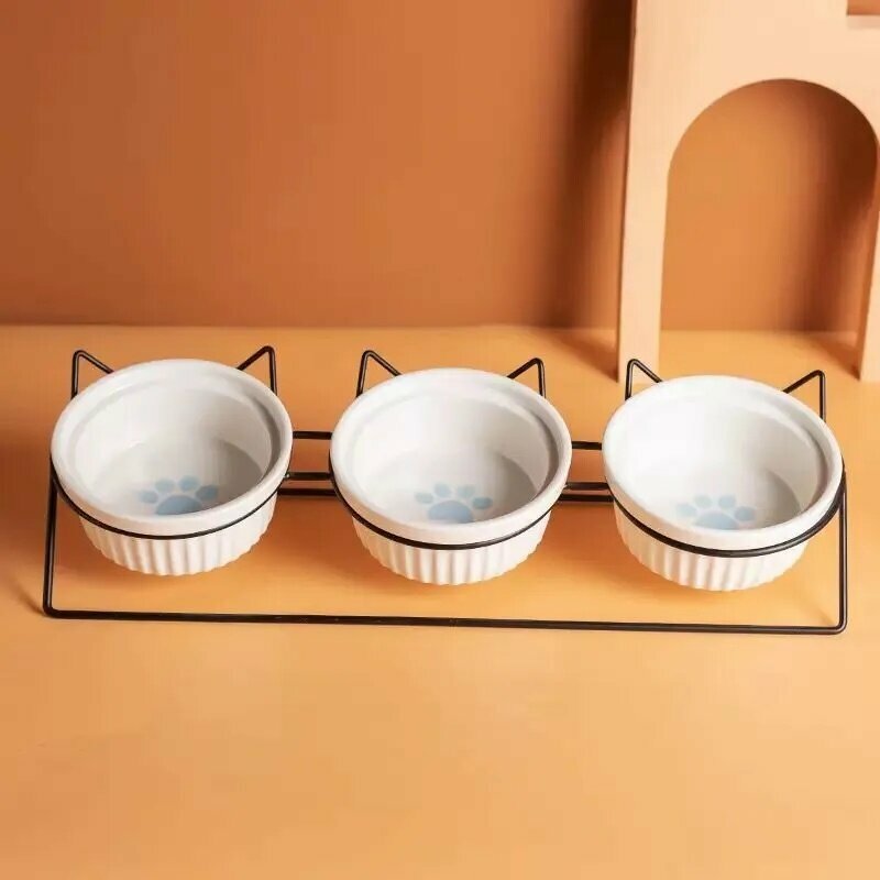 Миски для кошек "Комфорт и стиль", керамика, с железной подставкой