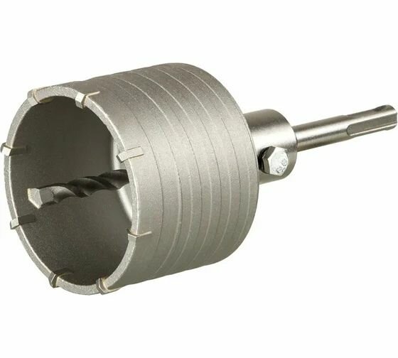 Коронка ПРАКТИКА бетон/кирпич ударная 75х50мм М22, центр. сверло, переходник SDS-Plus, клипса